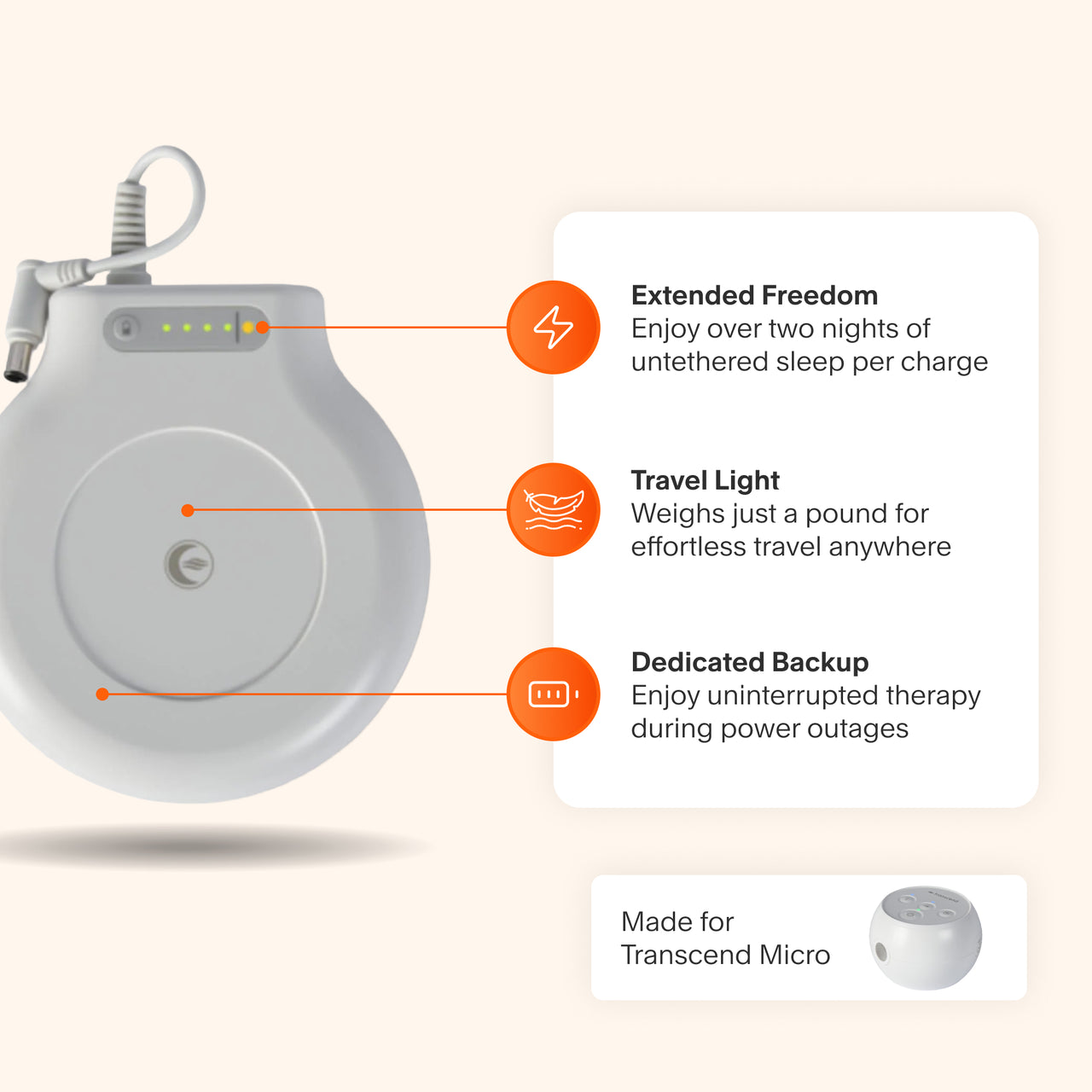 Transcend Micro PowerAway Battery - cpap.com