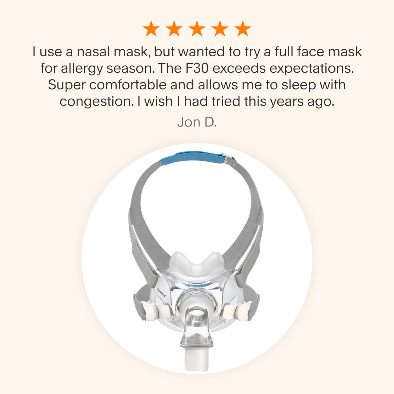 ResMed AirFit F30 Full Face CPAP Mask - cpap.com