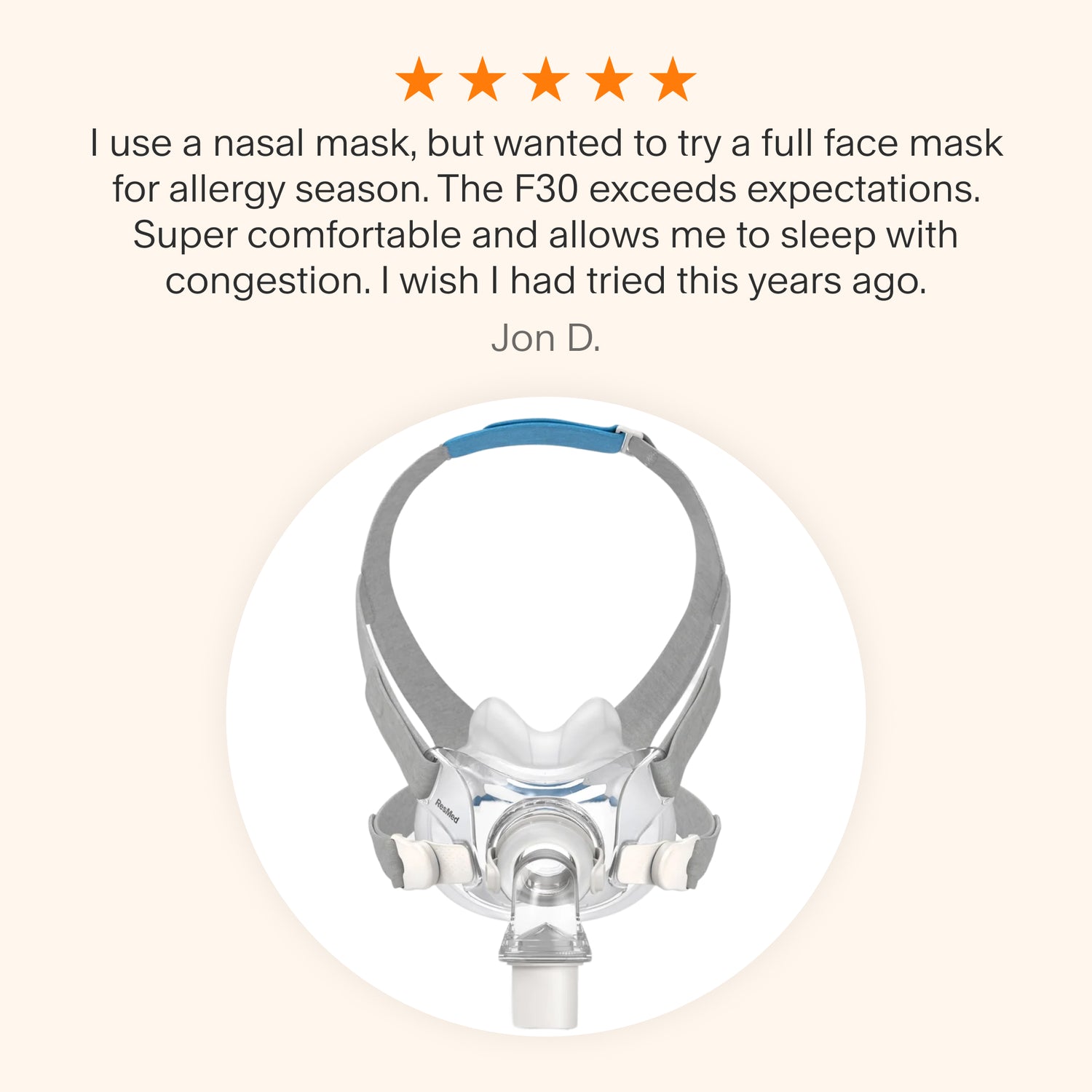 ResMed AirFit F30 Full Face CPAP Mask - cpap.com