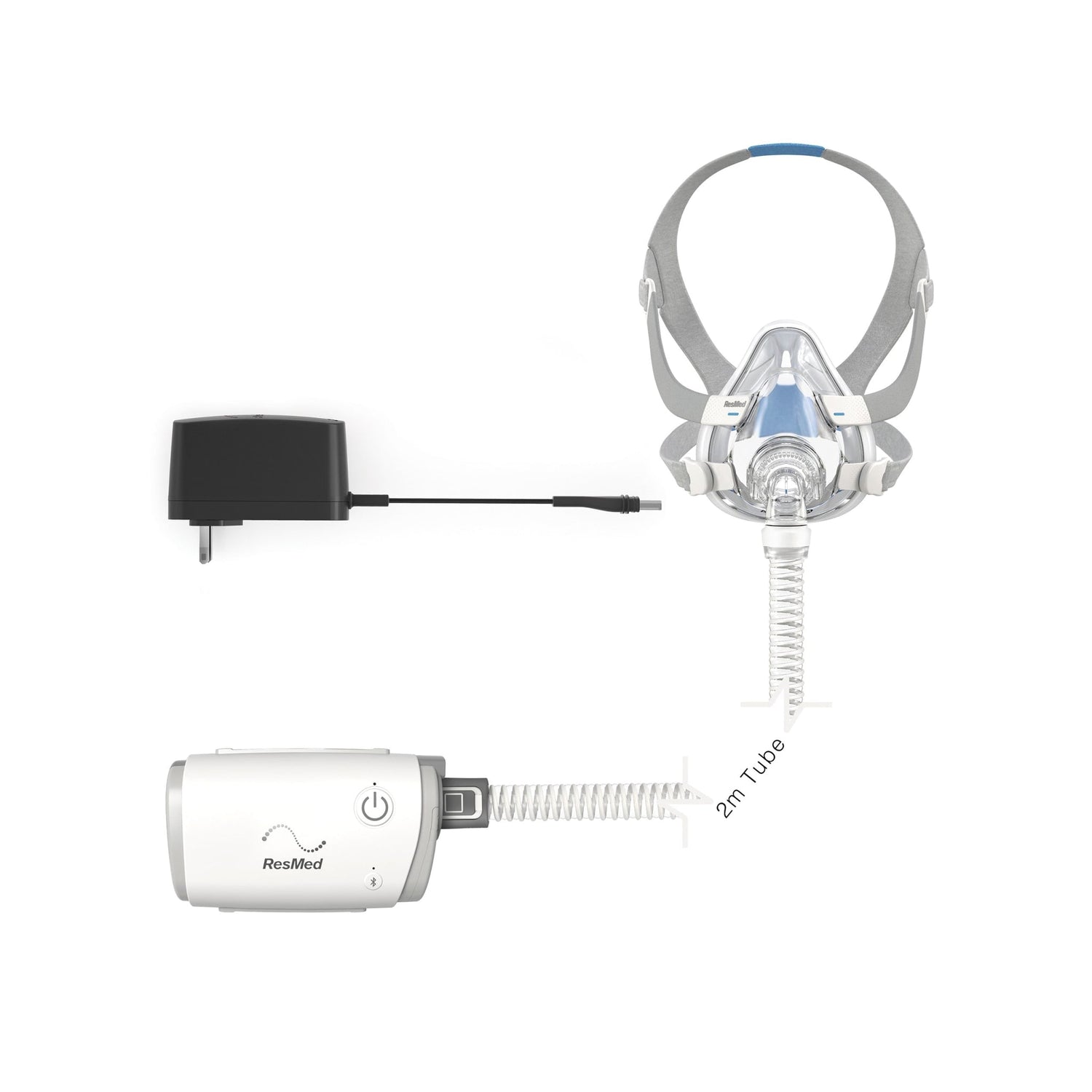 ResMed AirMini with AirTouch F20 Full Face Mask Bundle - cpap.com