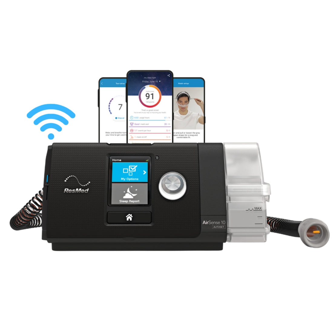 ResMed AirSense 10 AutoSet CPAP Machine with HumidAir Heated Humidifie ...