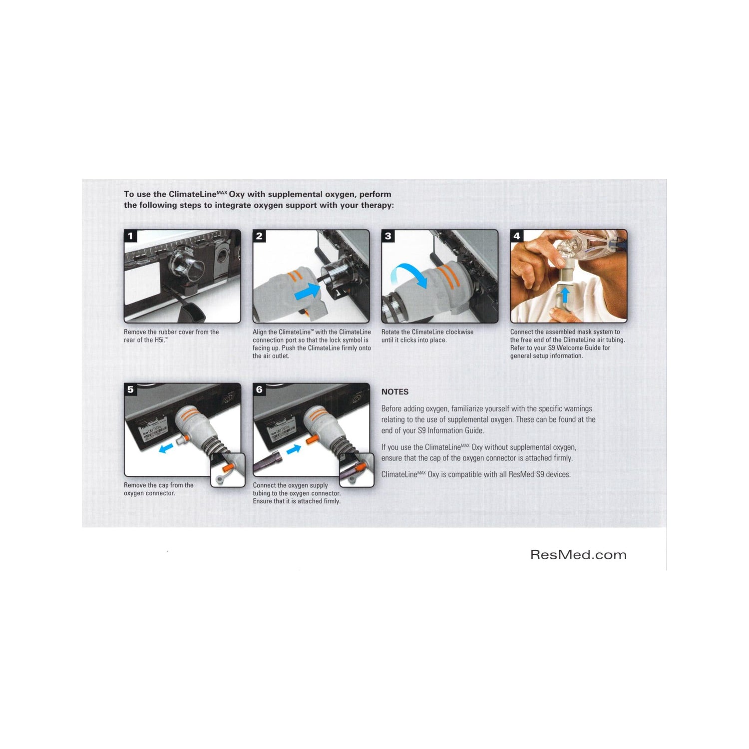 ClimateLineMAX Oxy Air Tubing with Supplemental Oxygen Port For S9 Mac ...
