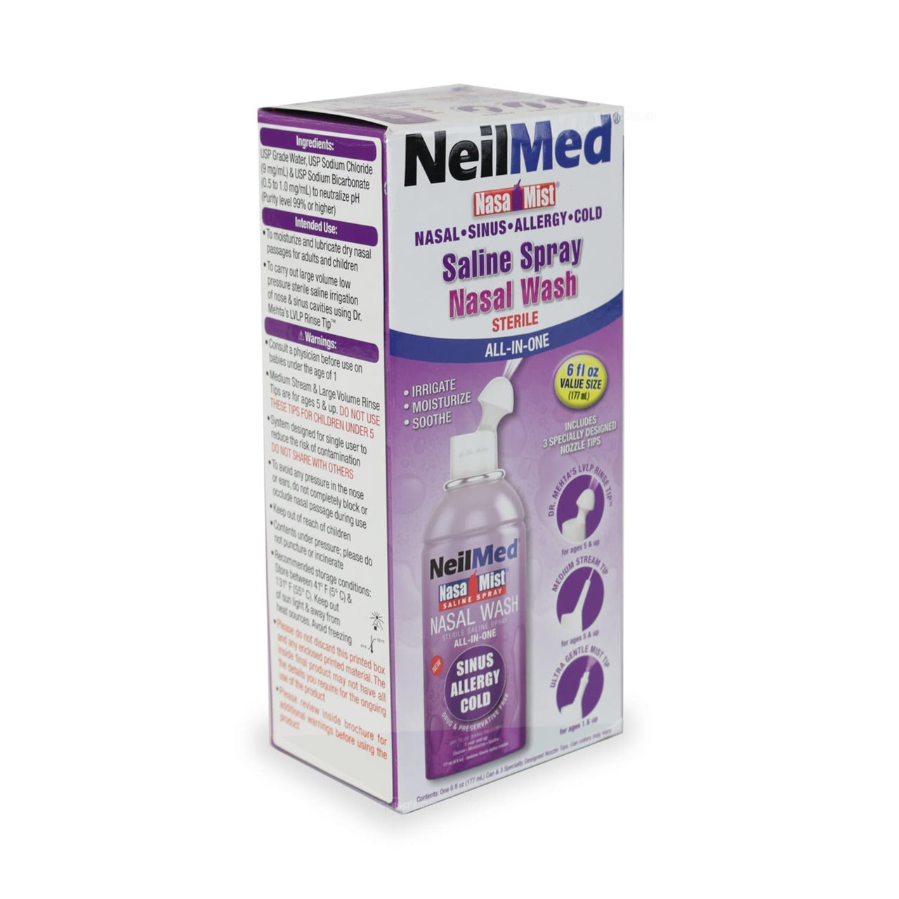 NeilMed NasaMist Saline Spray All-In-One 6 oz - cpap.com